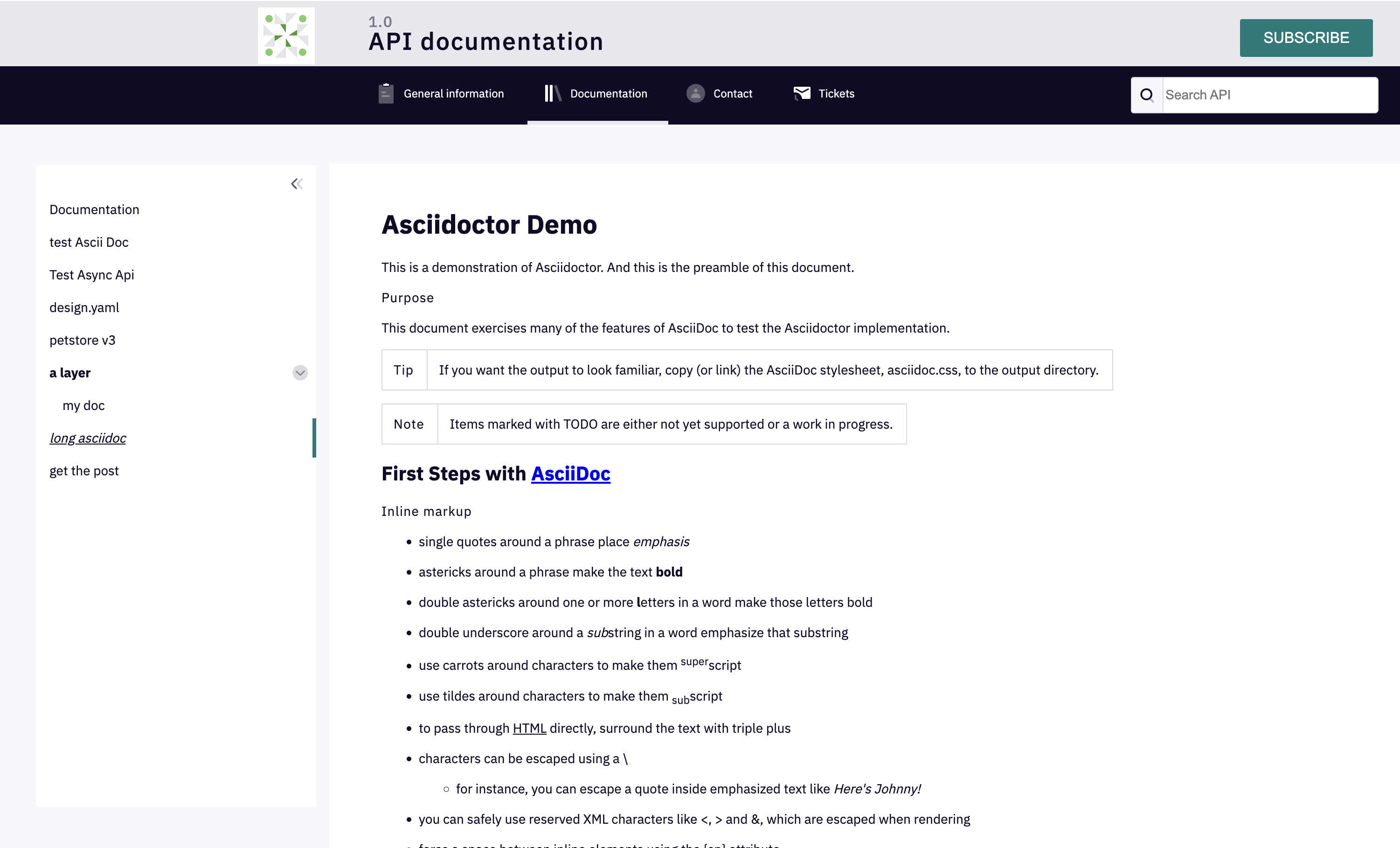 API Developer Portal